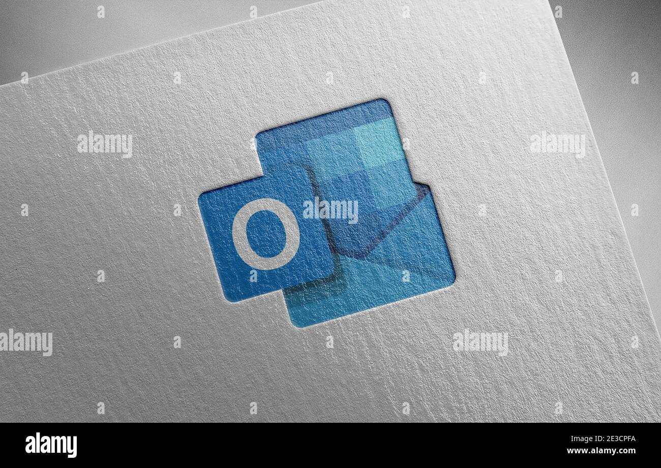outlook logo paper texture illustration Stock Photo - Alamy