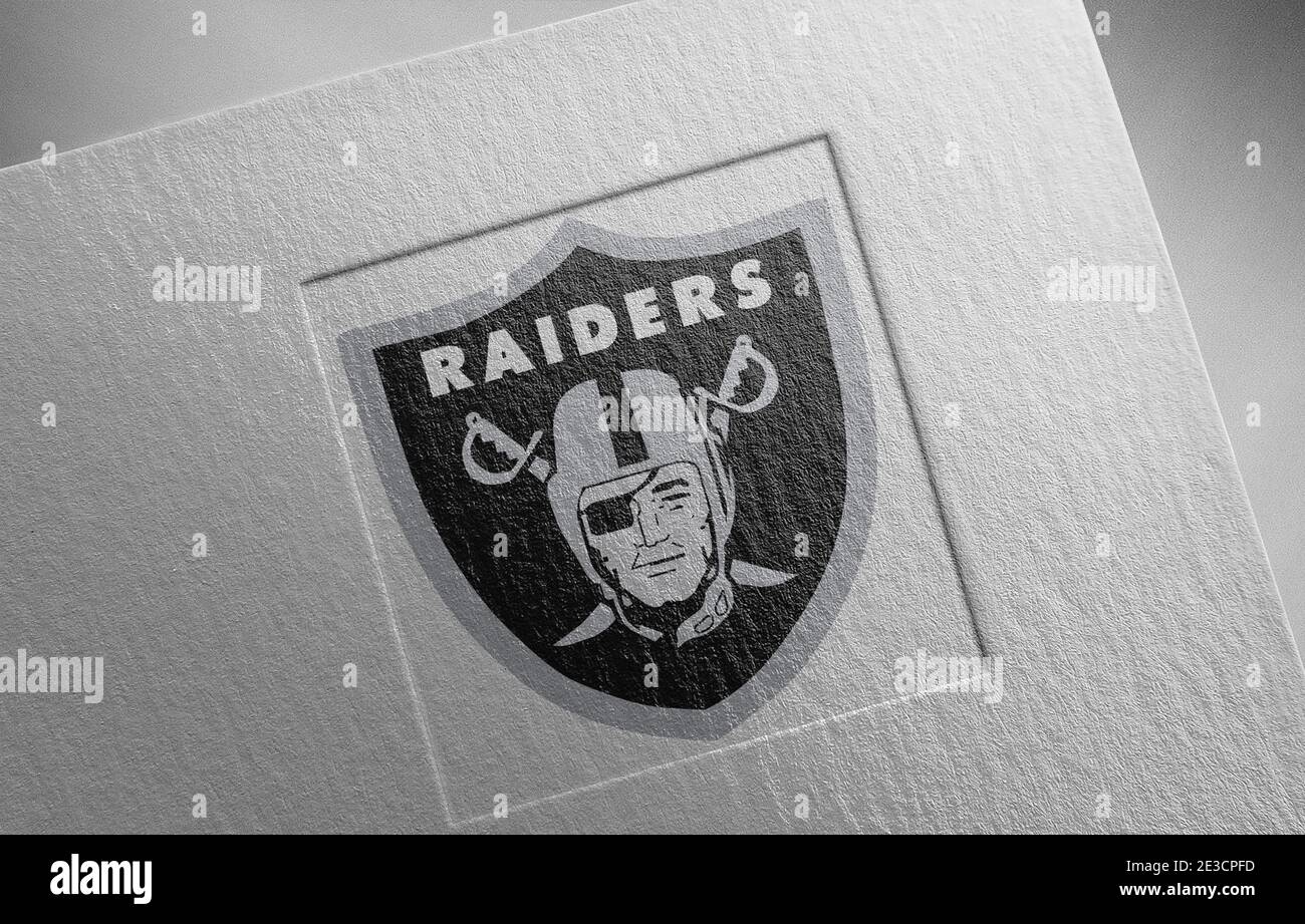 raiders logo paper texture illustration Stock Photo - Alamy