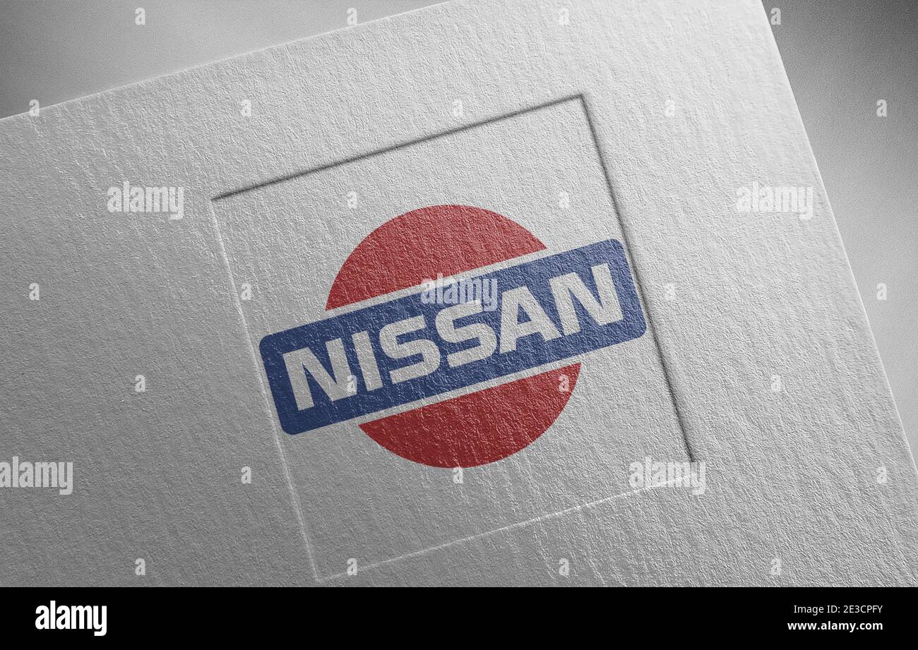 nissan logo paper texture illustration Stock Photo - Alamy