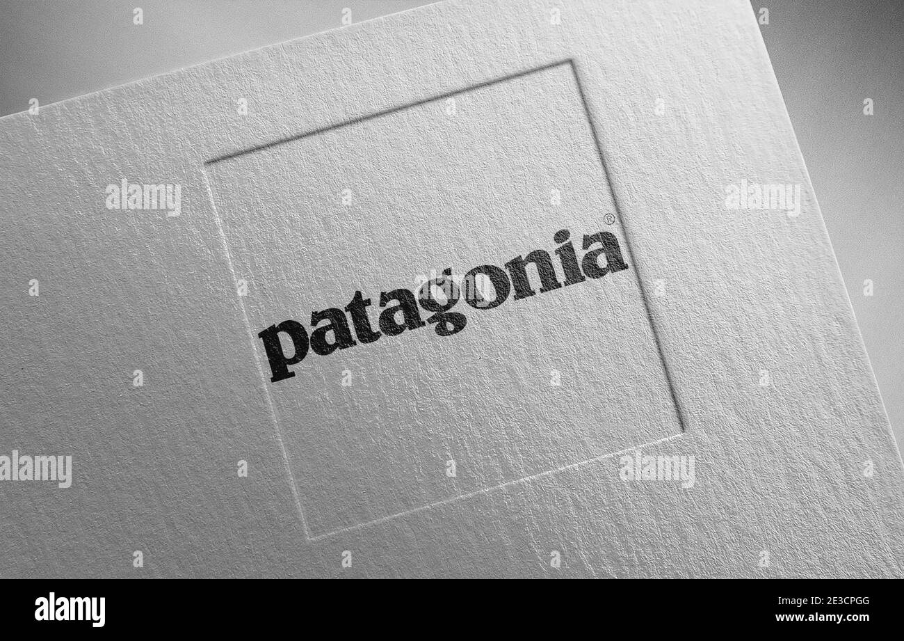 patagonia logo paper texture illustration Stock Photo - Alamy