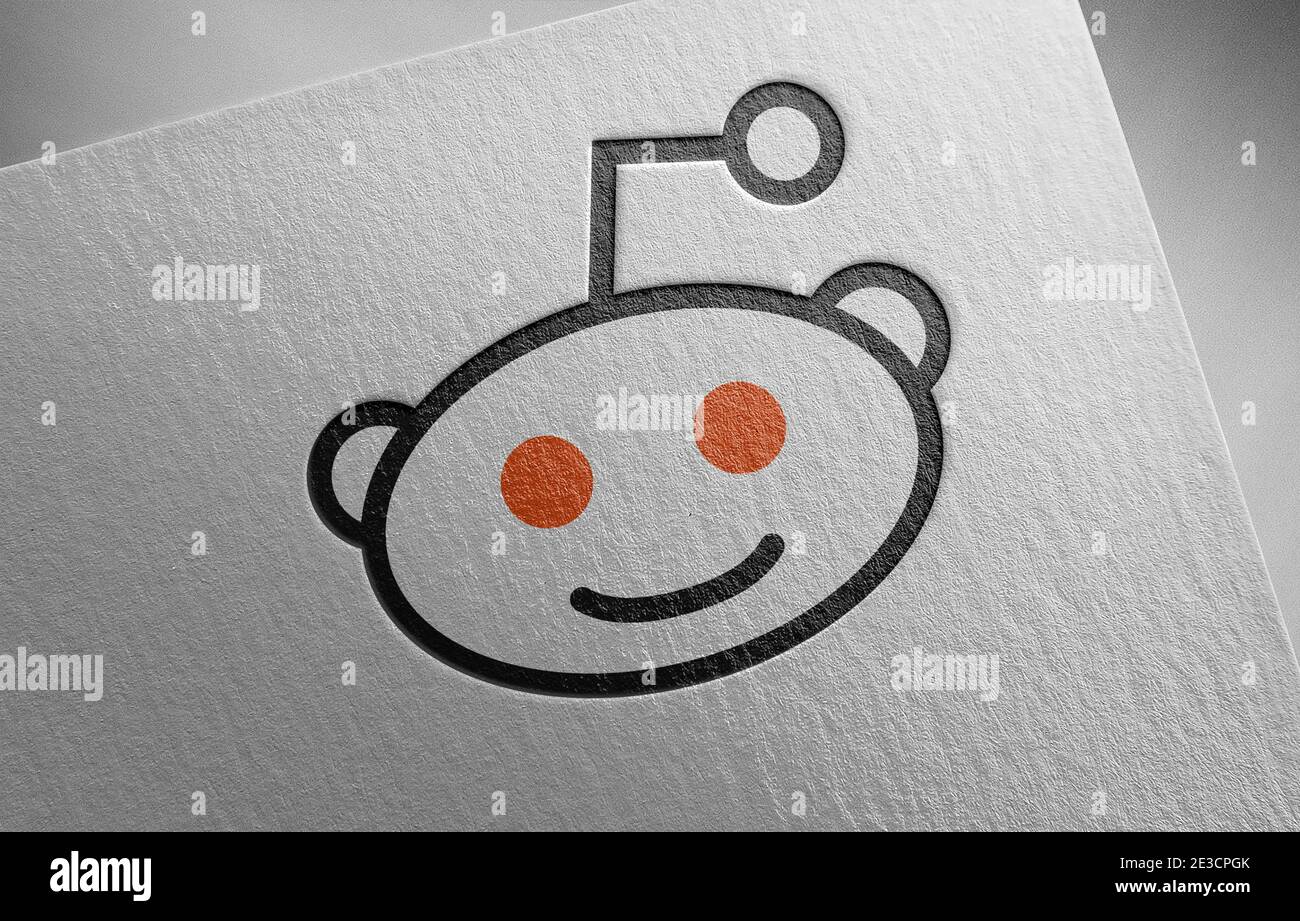 reddit logo paper texture illustration Stock Photo - Alamy