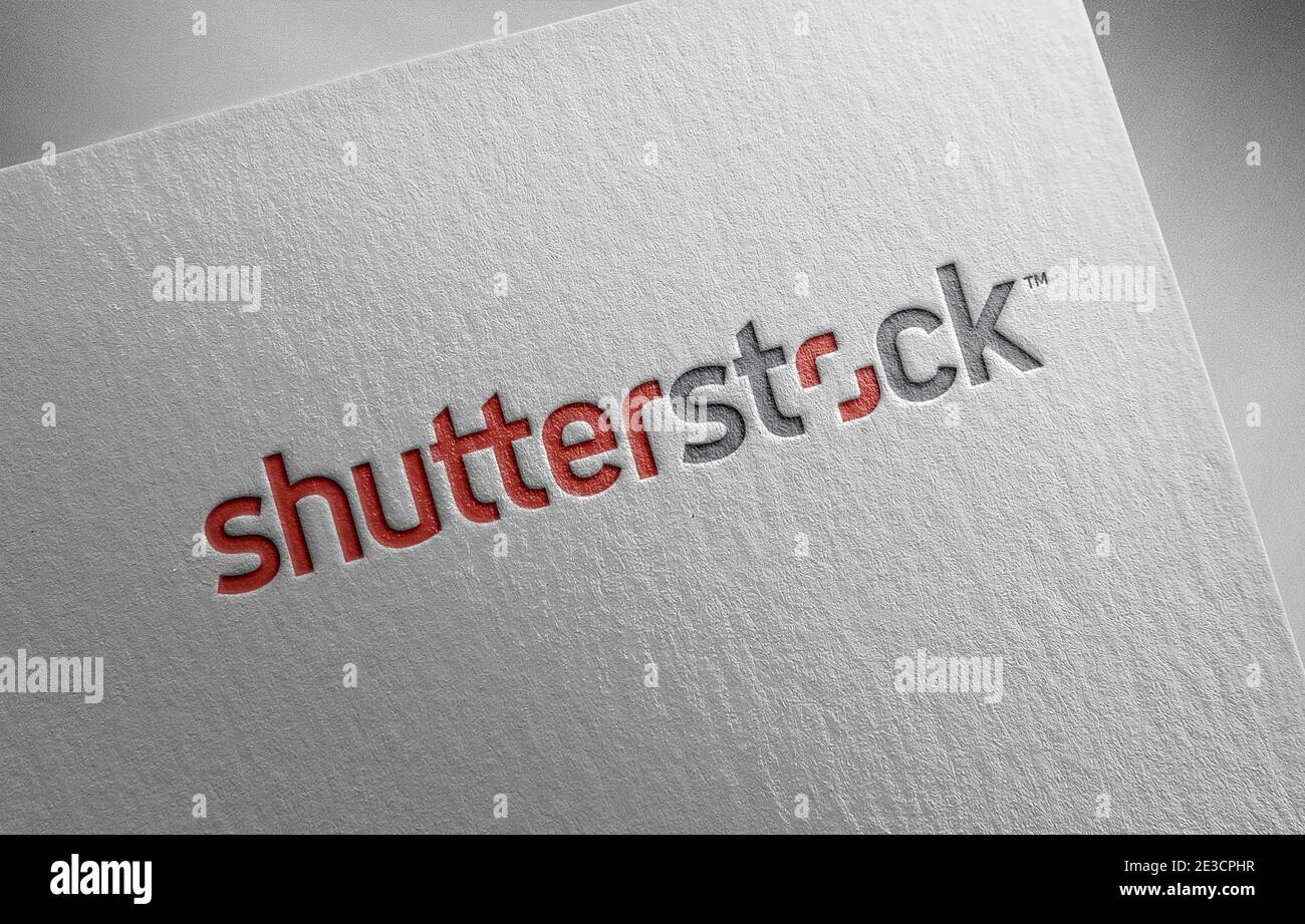 shutterstock logo paper texture illustration Stock Photo - Alamy
