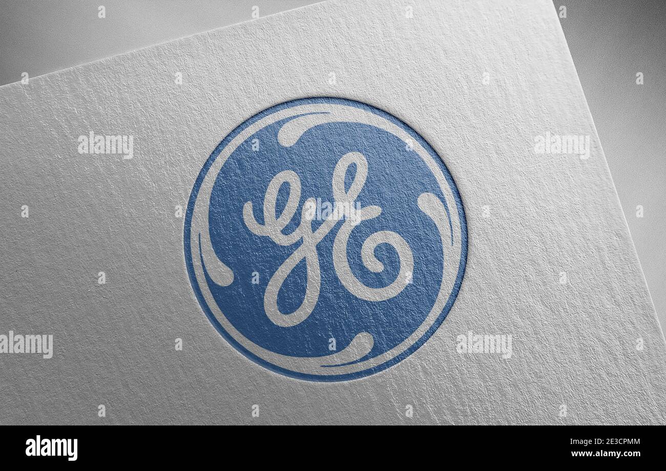 general electric logo paper texture illustration Stock Photo - Alamy