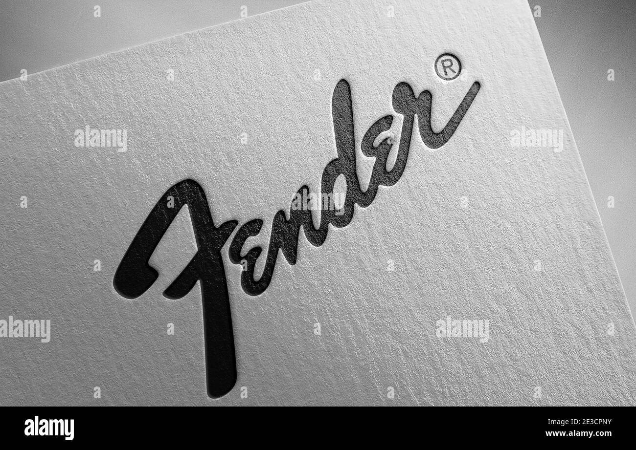 fender logo paper texture illustration Stock Photo - Alamy