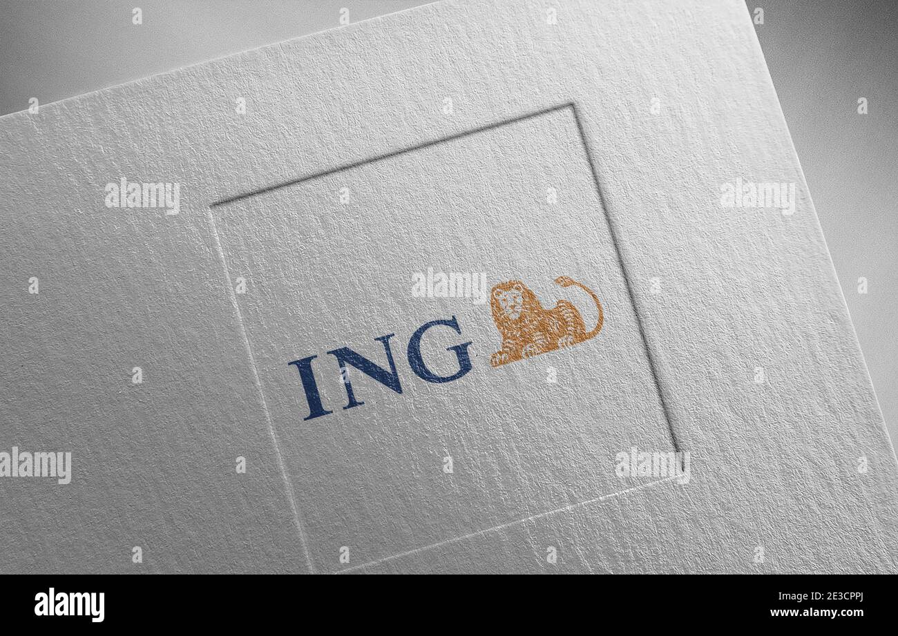 ing bank logo paper texture illustration Stock Photo - Alamy
