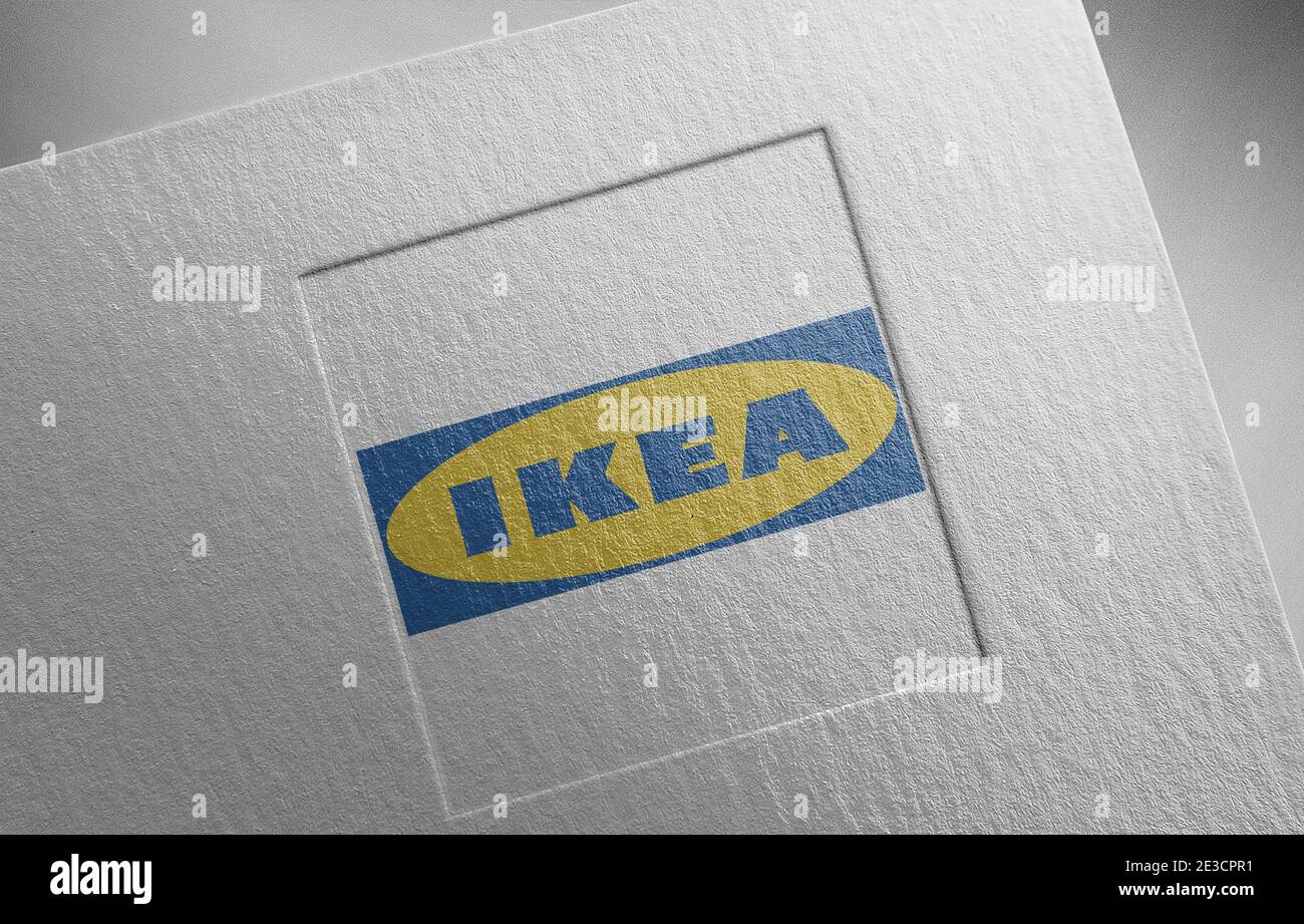 ikea logo paper texture illustration Stock Photo - Alamy