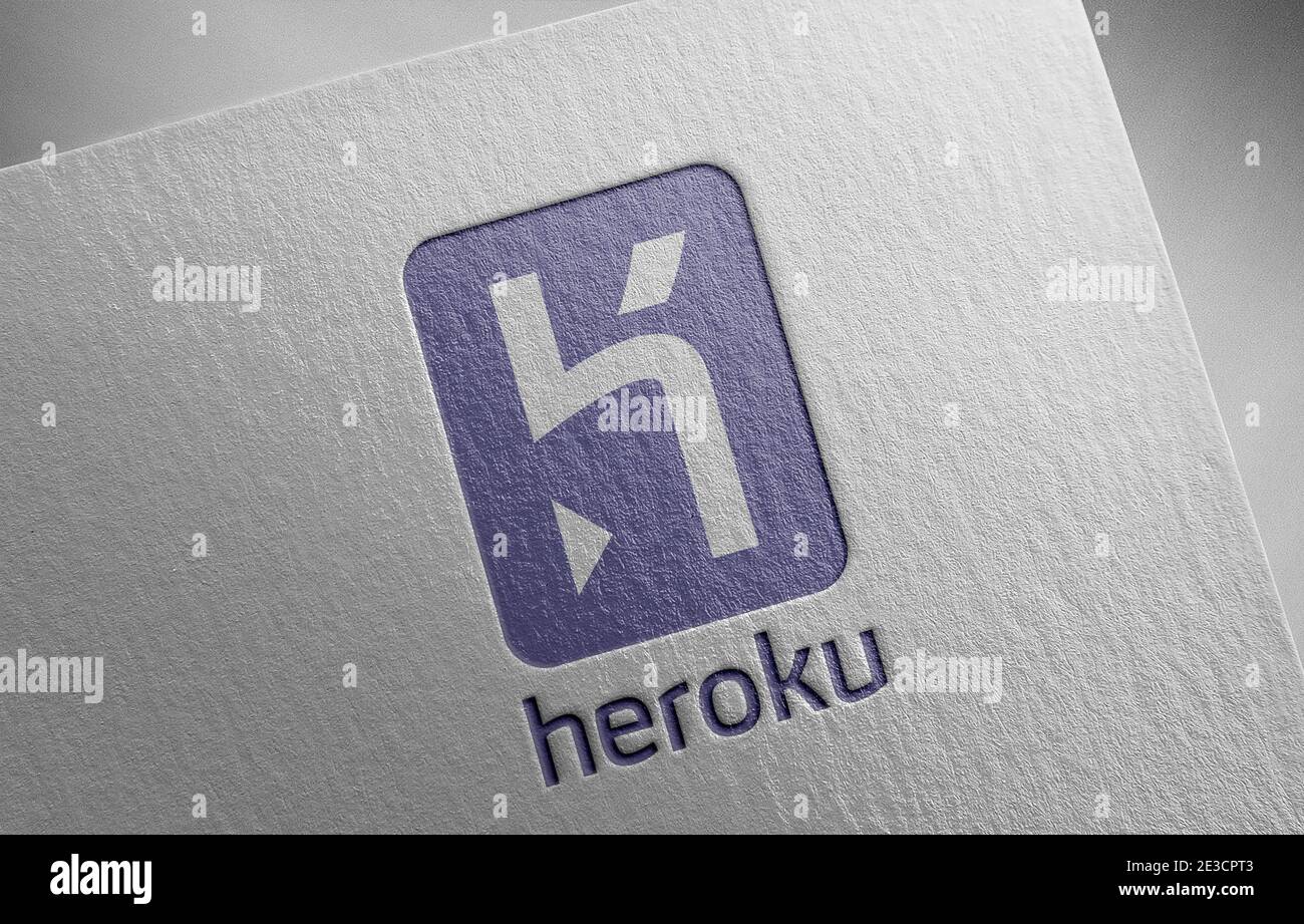 heroku logo paper texture illustration Stock Photo - Alamy