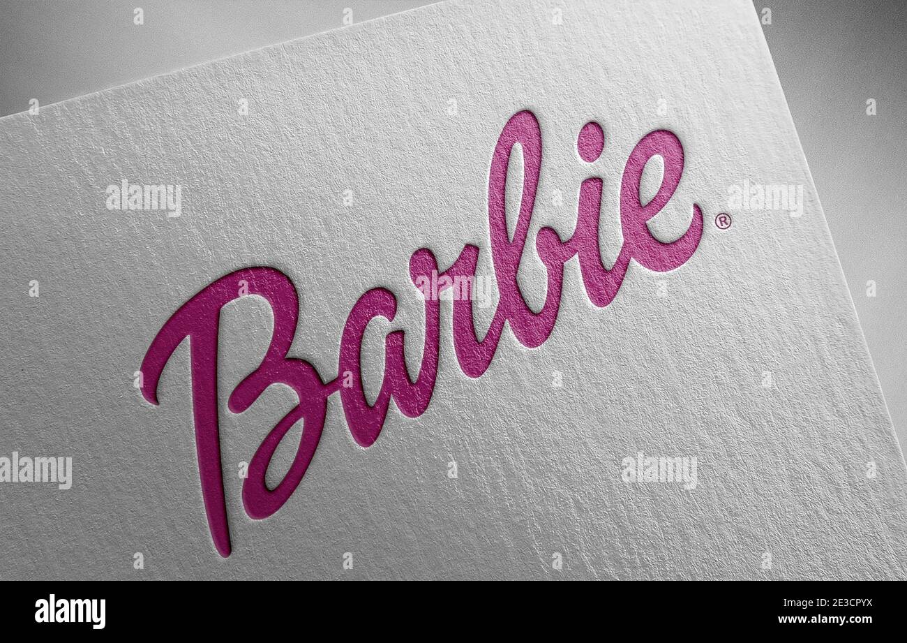barbie logo paper texture illustration Stock Photo - Alamy