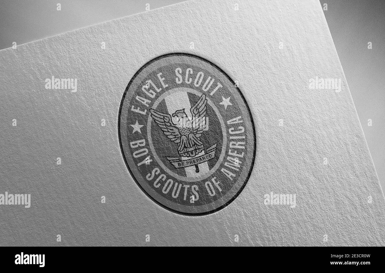 boy scouts logo paper texture illustration Stock Photo - Alamy