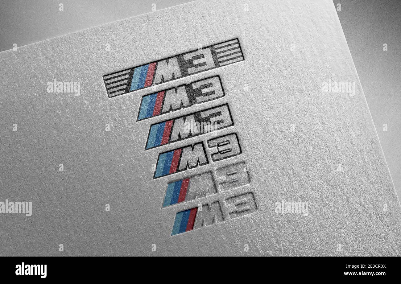 bmw m3 logo paper texture illustration Stock Photo - Alamy