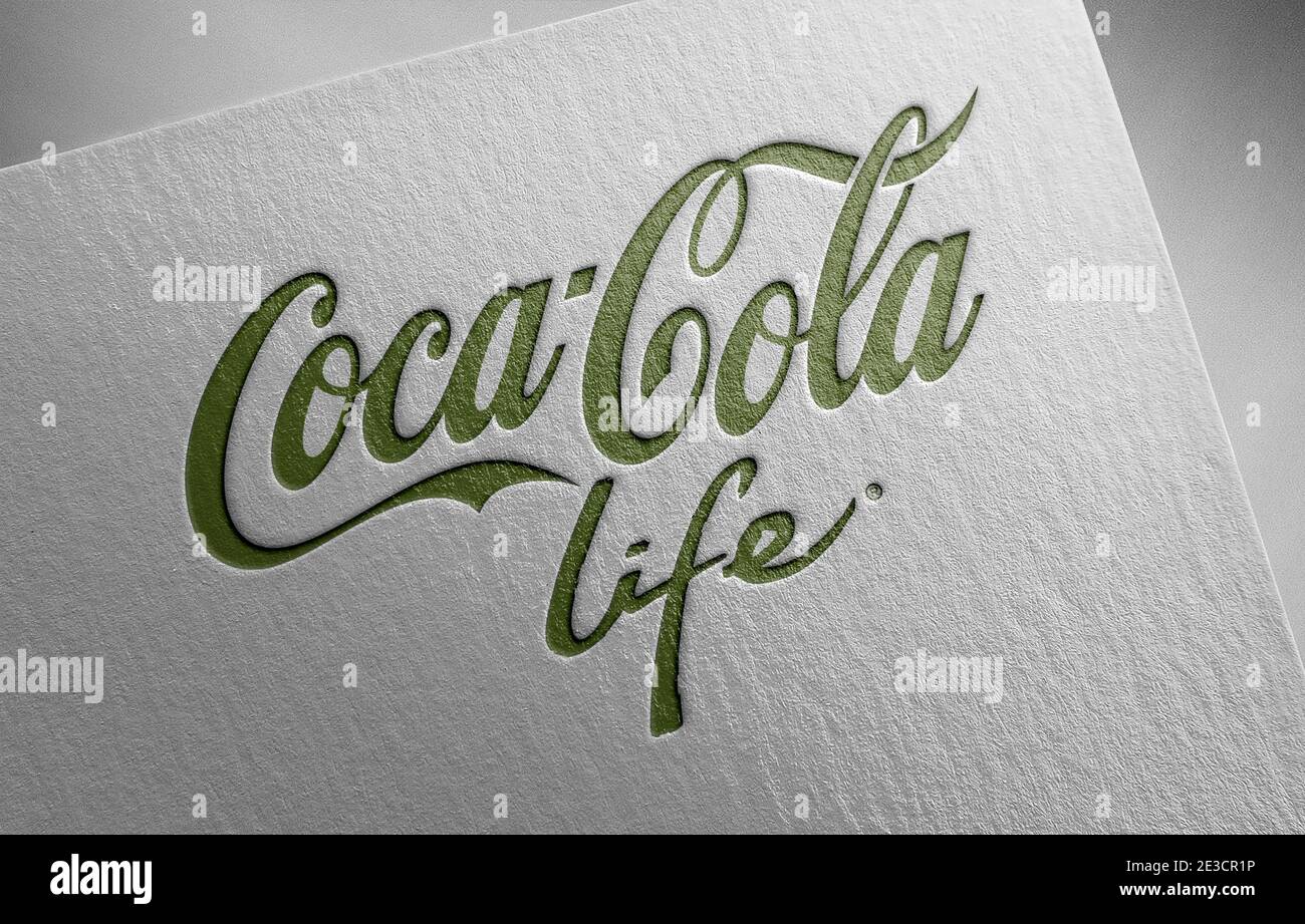 coca cola life logo paper texture illustration Stock Photo - Alamy