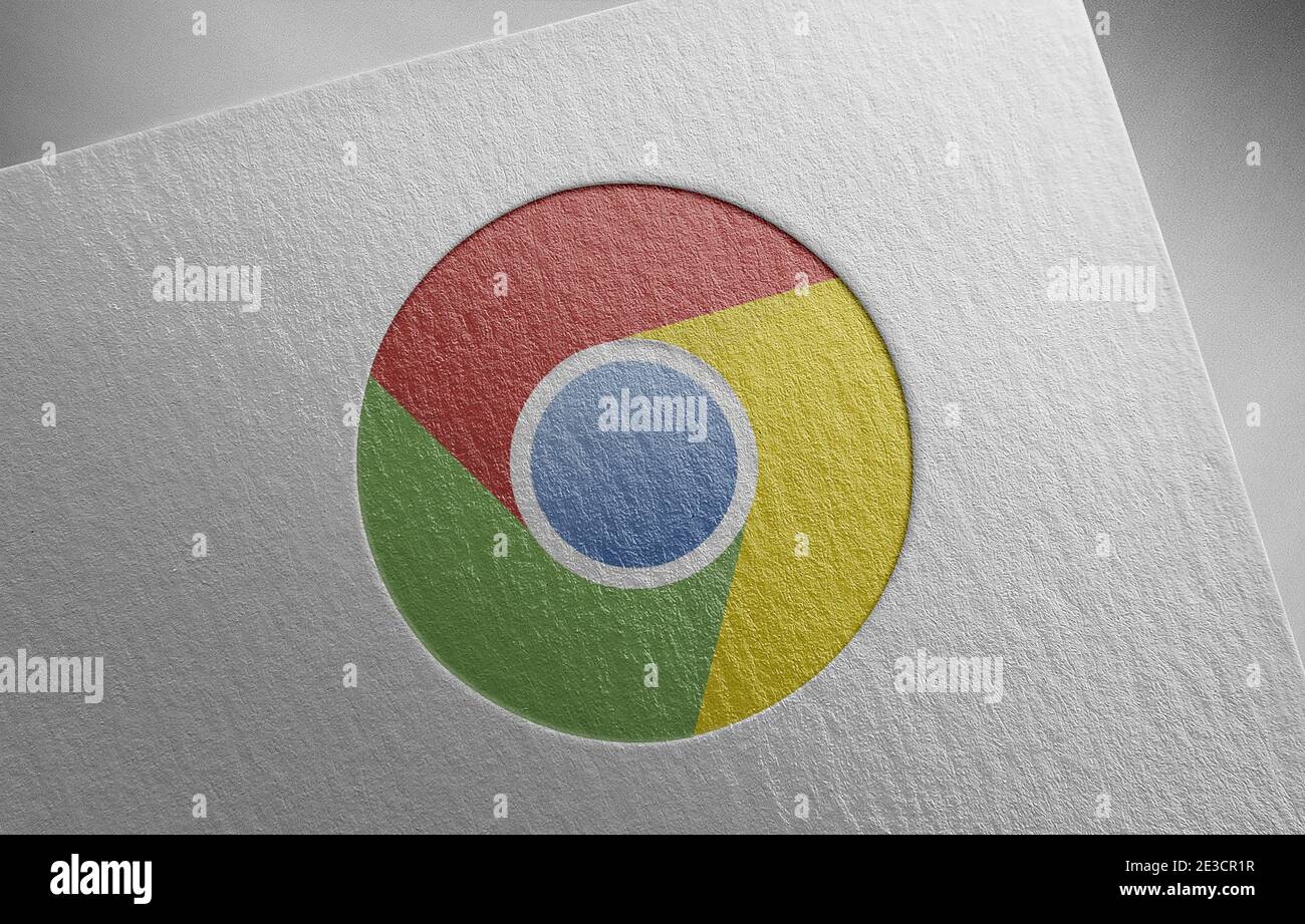google chrome logo paper texture illustration Stock Photo - Alamy