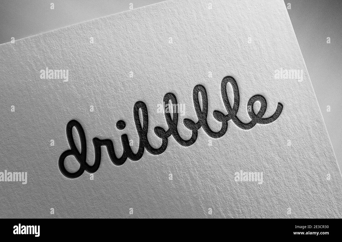 dribbble logo paper texture illustration Stock Photo - Alamy