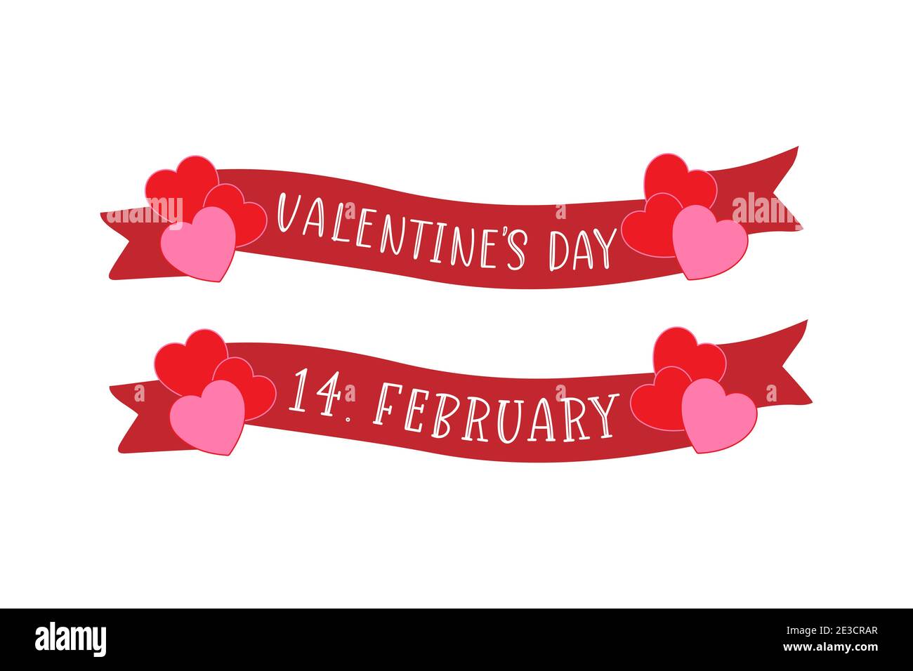 Hand sketched set of Valentines day quotes with ribbons and hearts. 14 ...