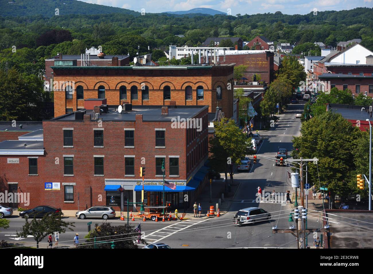 Aerial view of Rockland historic downtown on Main Street, Rockland, Maine, USA Stock Photo - Alamy