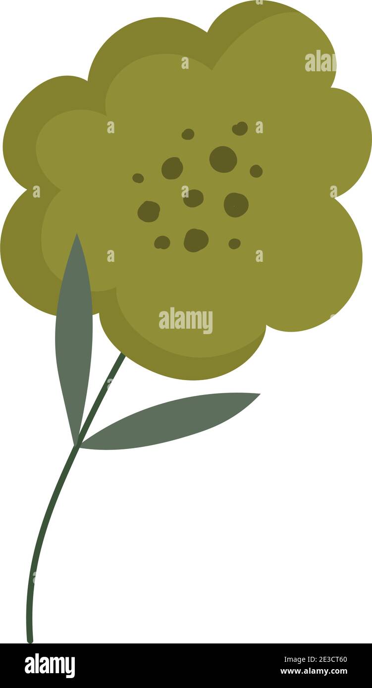 green flower leaves natural cartoon icon isolated style vector ...