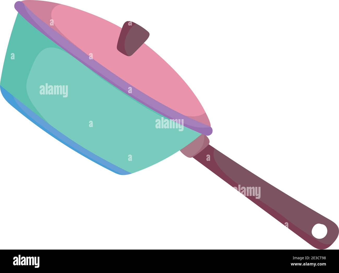cooking pan frying pot utensil cartoon flat icon vector illustration ...