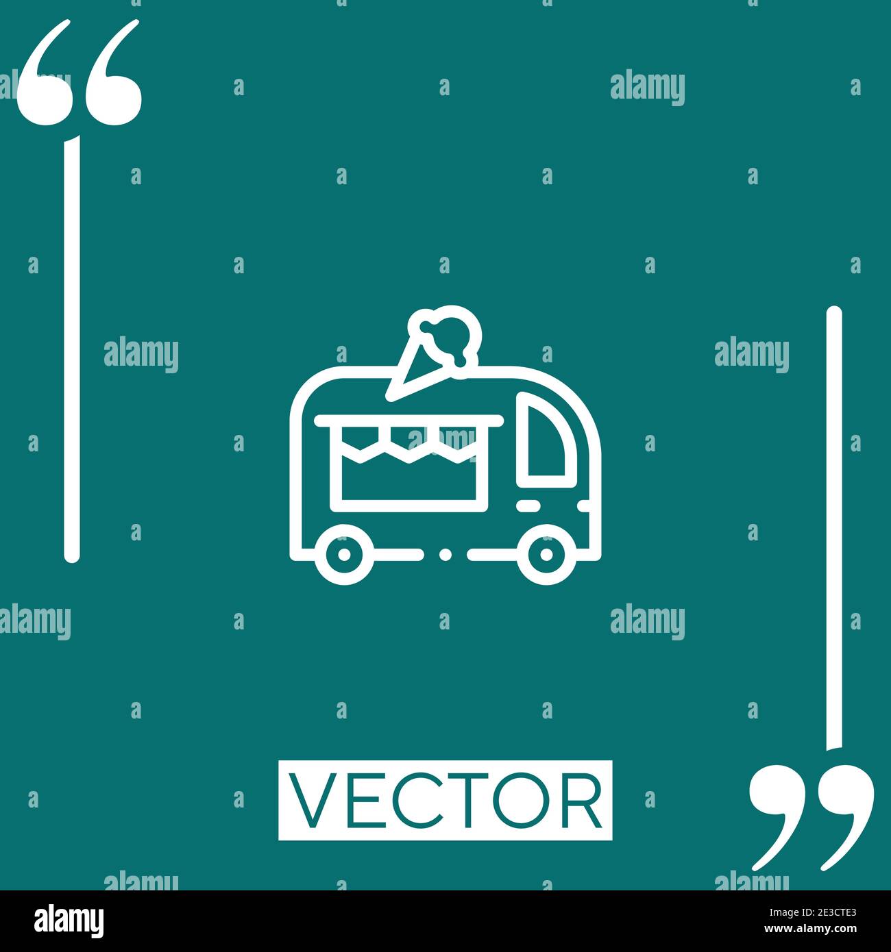 ice cream car vector icon Linear icon. Editable stroked line Stock ...