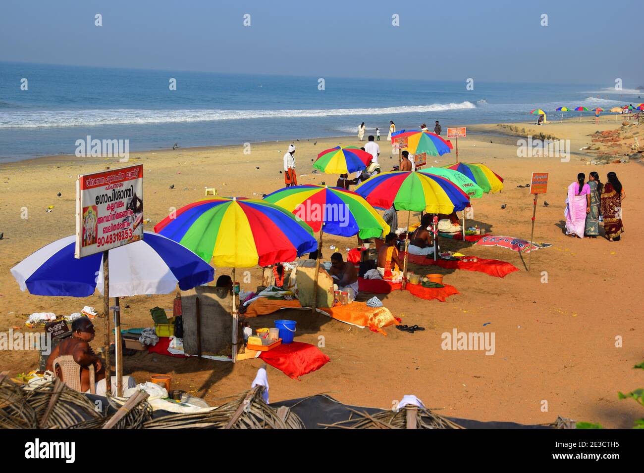 Hindu Ritual, washing away sins, Pilgrimage, Varkala Beach, Varkala ...