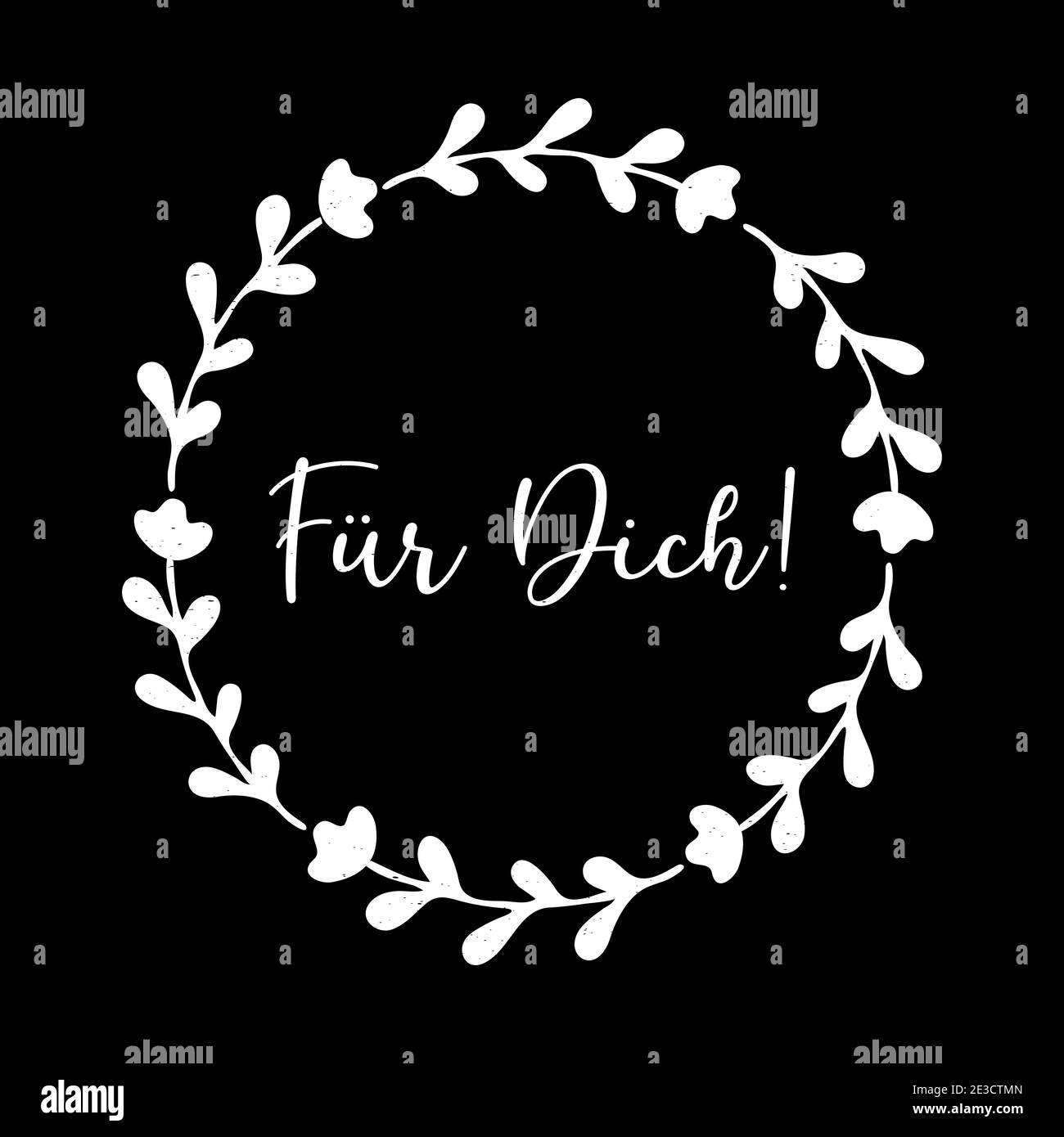 Hand sketched Fuer Dich German quote, meaning For you. Romantic ...