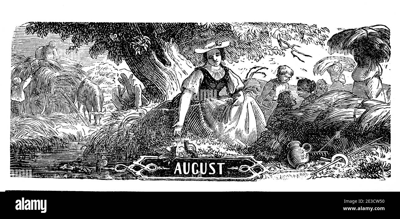 Month of December in the Illustrated Swiss Calendar of 1853 with the ...