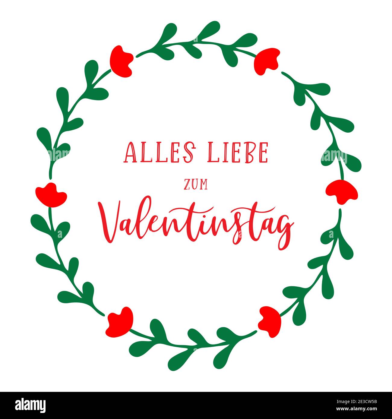 Hand sketched Alles liebe zum Valentinstag German quote, meaning Happy ...