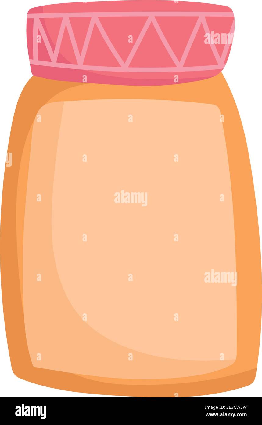 cooking jar jam utensil cartoon flat icon vector illustration Stock ...