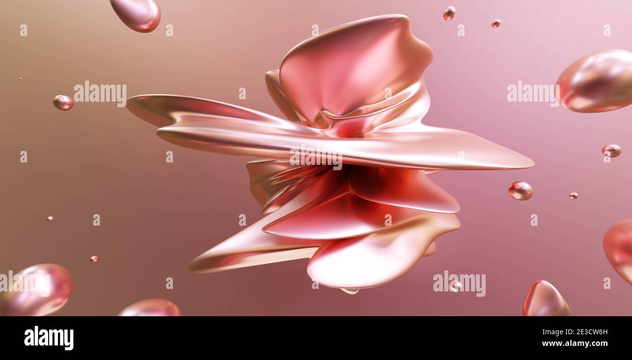 red metallic round geometric shape movement rotation dynamic concept 3d ...