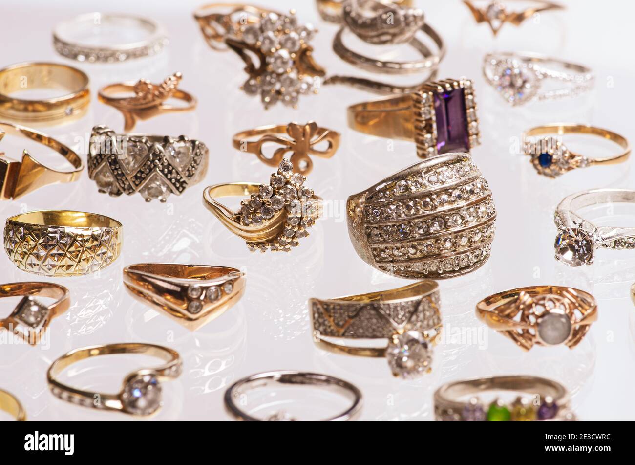 Jewelry on a white background Stock Photo - Alamy