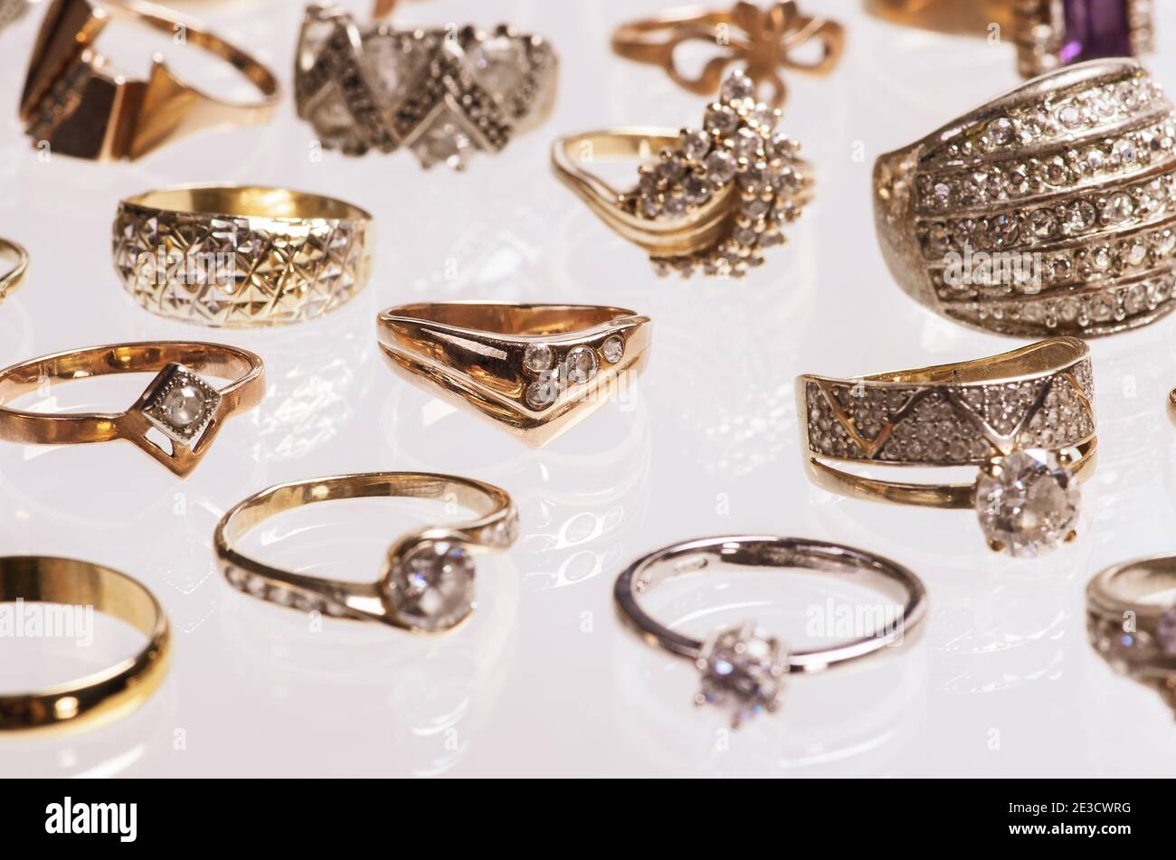 Jewelry on a white background Stock Photo - Alamy