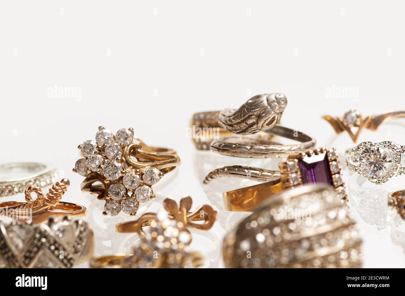 Jewelry on a white background Stock Photo - Alamy