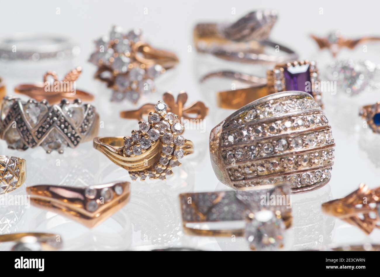 Jewelry on a white background Stock Photo - Alamy