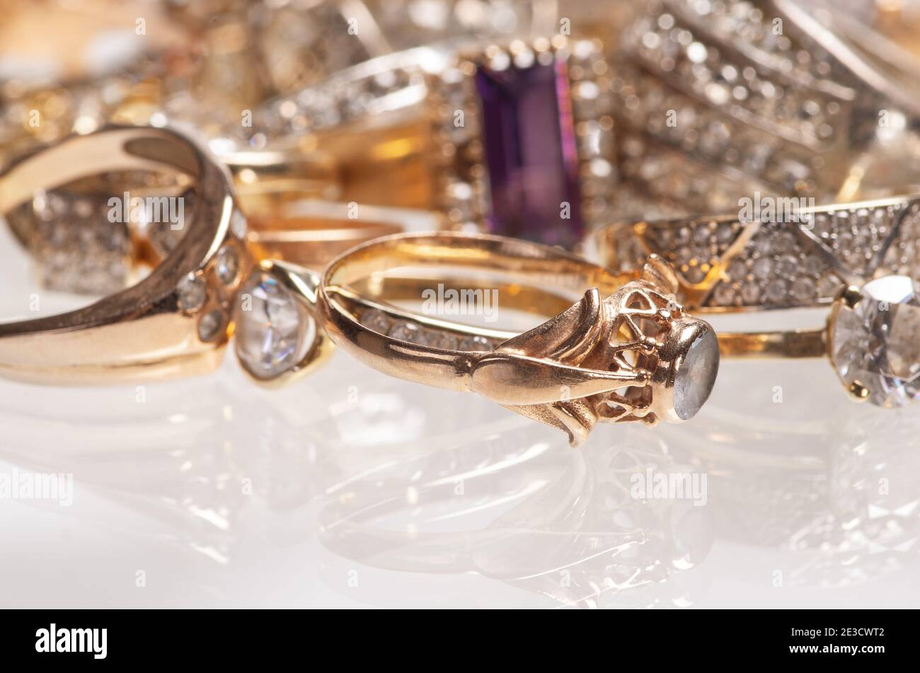 Jewelry on a white background Stock Photo - Alamy