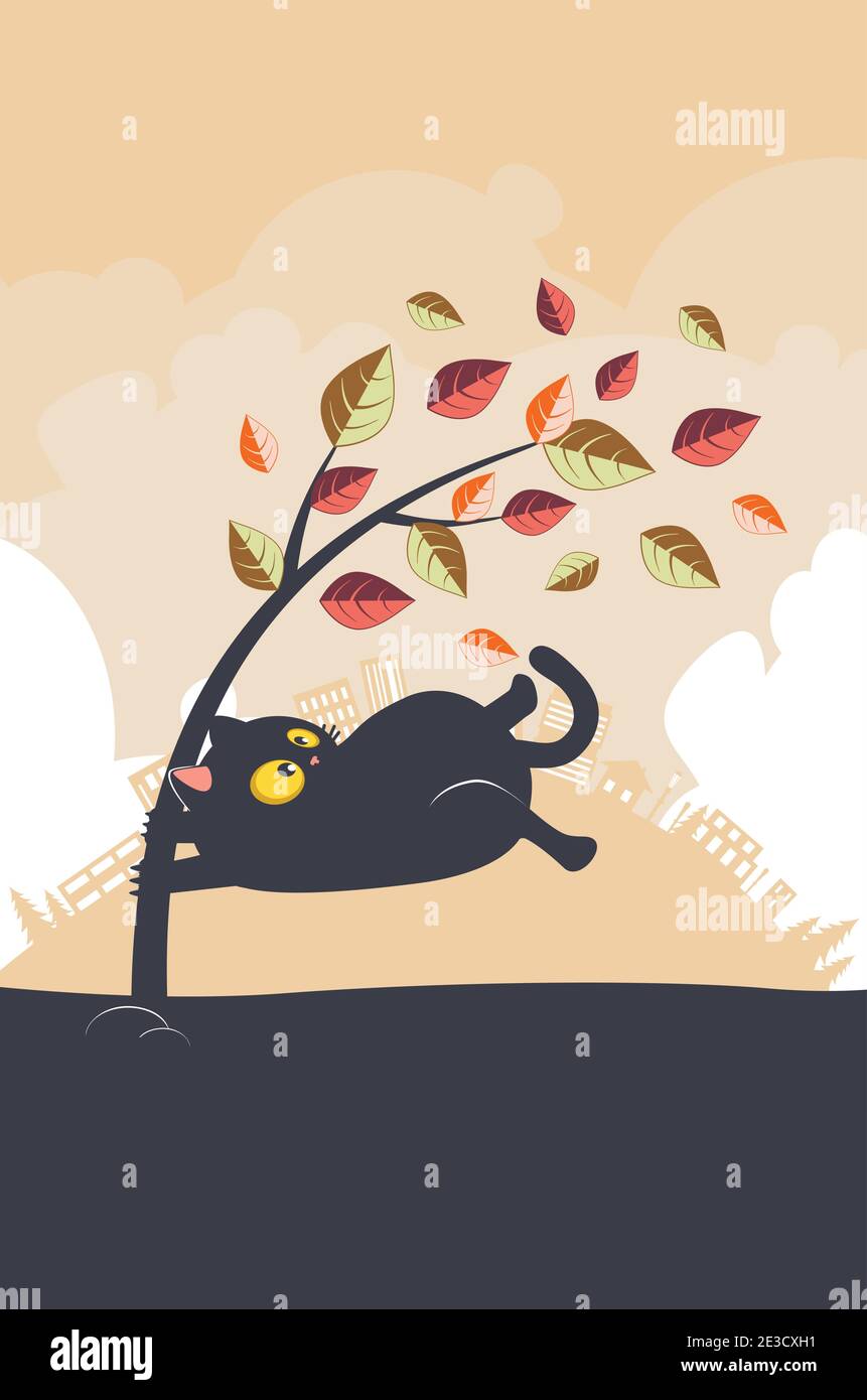 Windy Cartoon Weather Strong Winds Cartoon Royalty Free Images, Stock