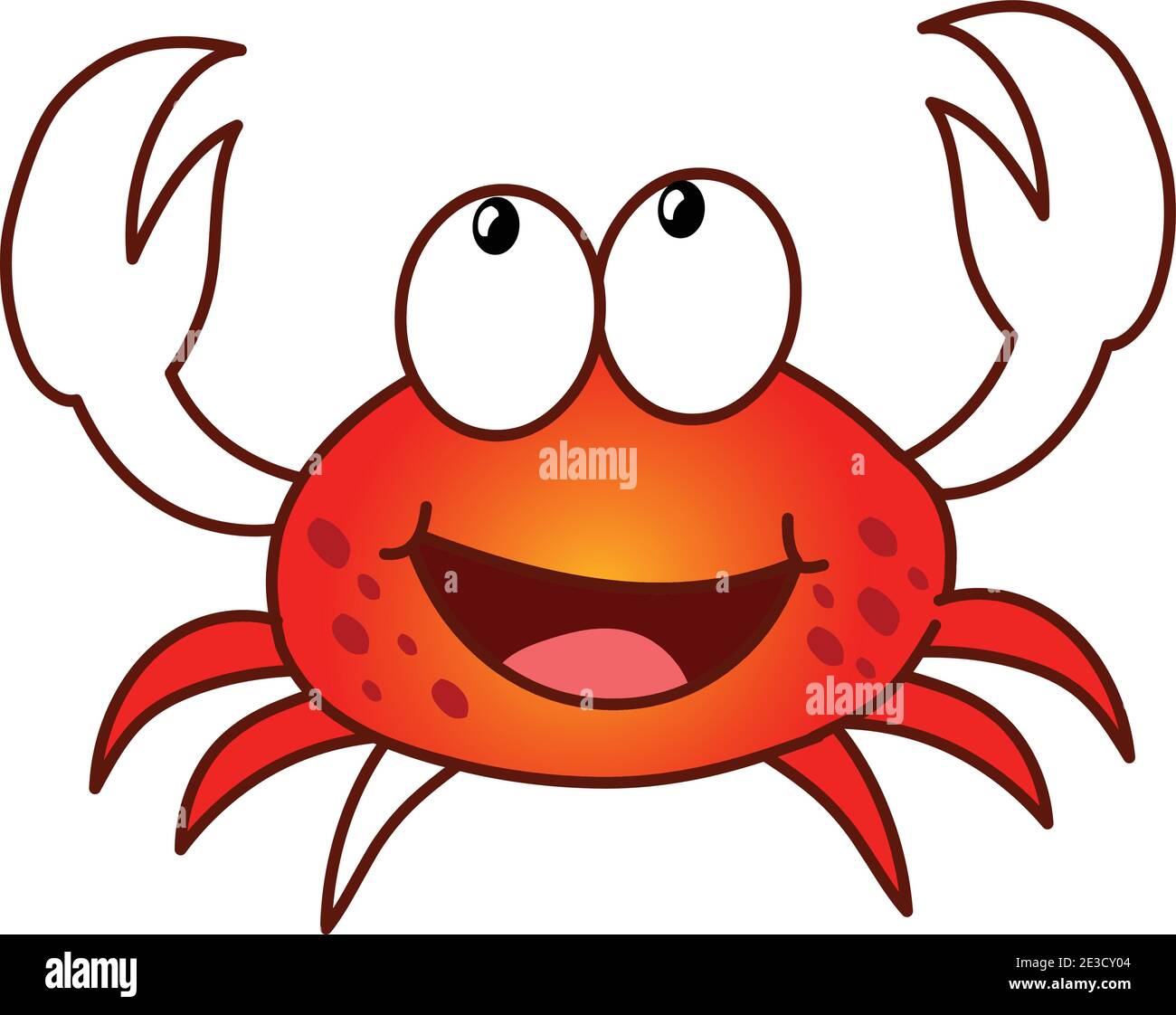 Cartoon Crab Vector Illustration , Simling Cartoo Crab Stock Vector ...