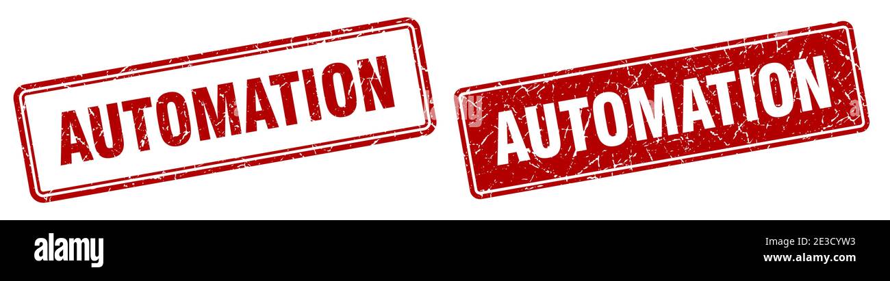 automation square stamp. automation grunge sign set Stock Vector Image ...
