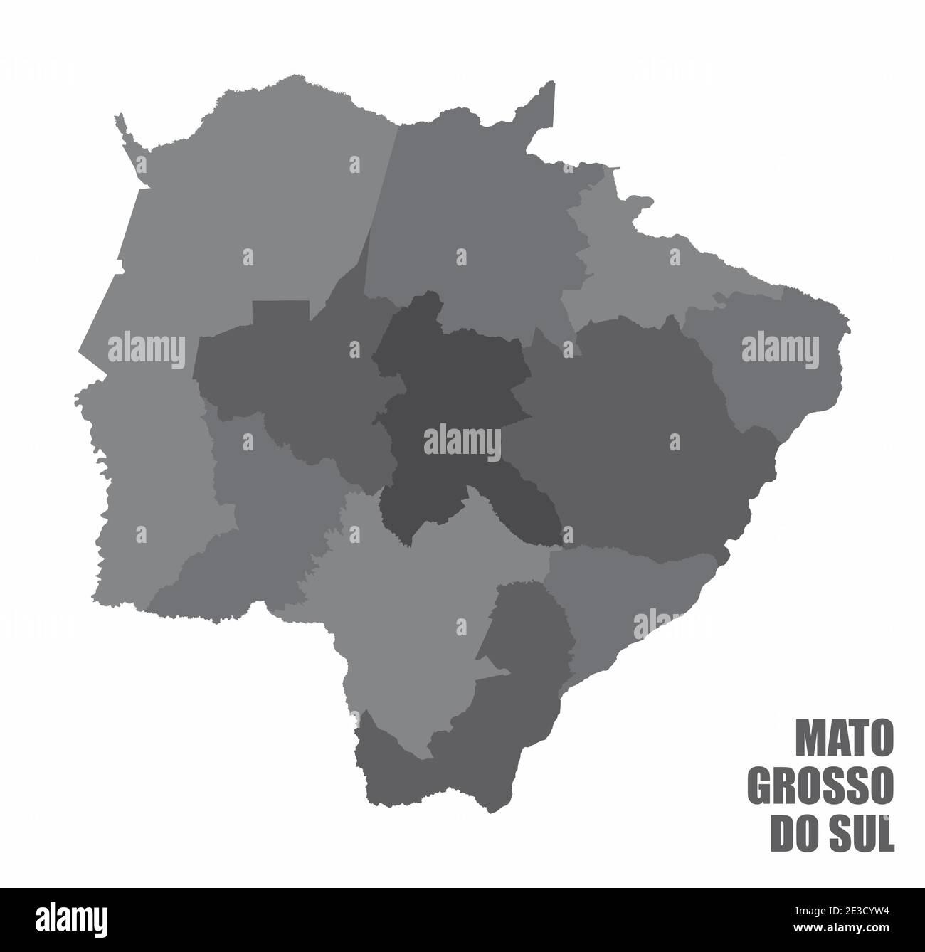 The Mato Grosso do Sul State map isolated on white background, Brazil Stock Vector Image & Art ...
