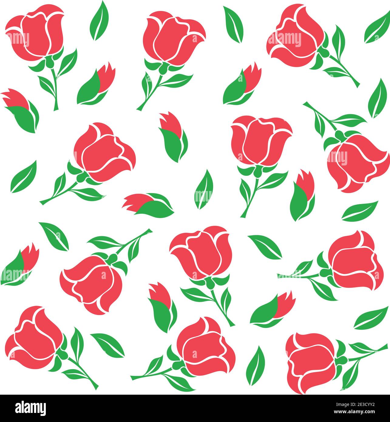Rose Flower Vector seamless pattern stock illustration Stock Vector ...