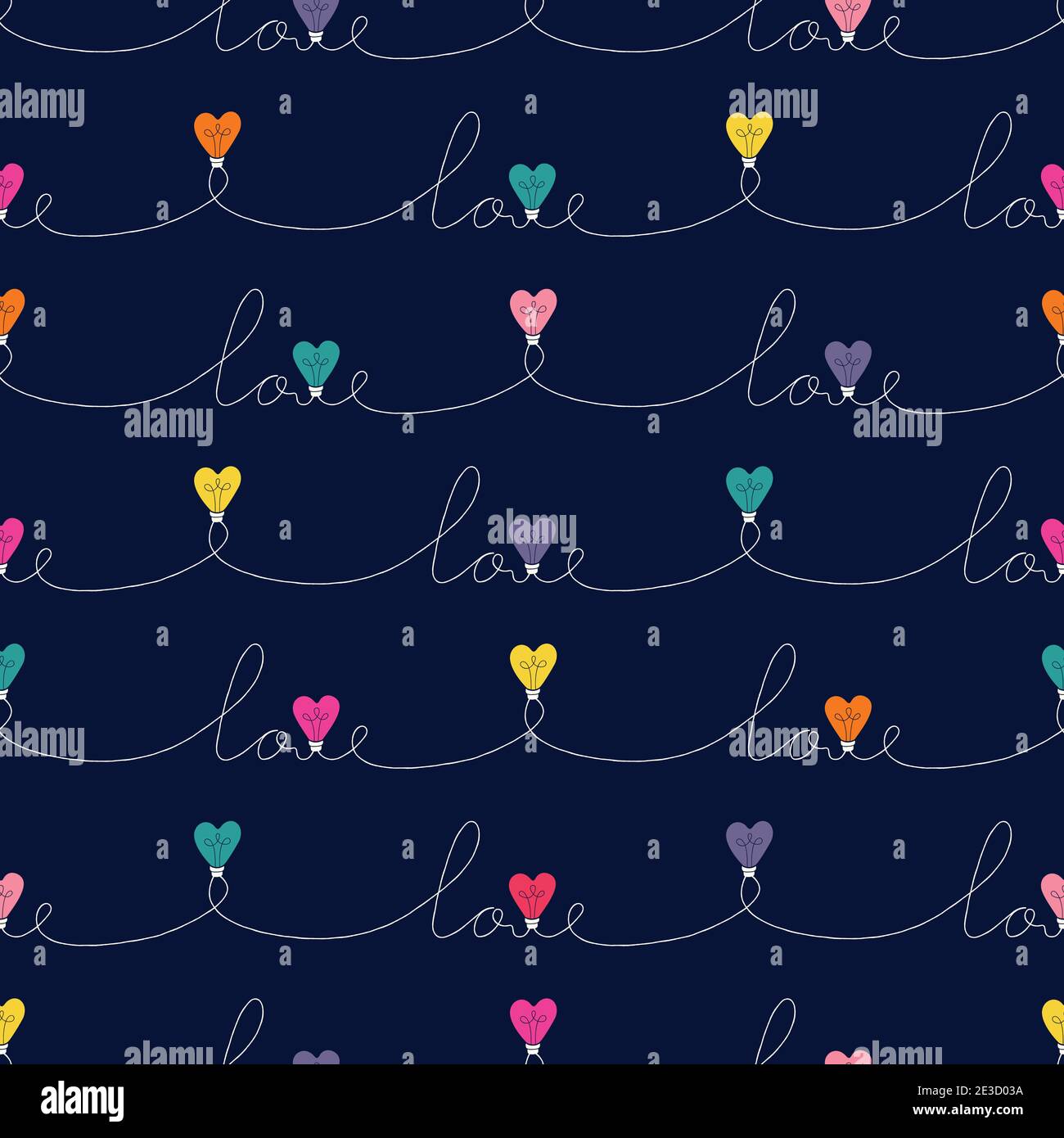 Multi-colored Valentine's Day Holiday Intertwined Heart Shape String ...