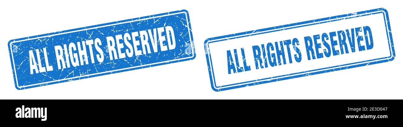all rights reserved square stamp. all rights reserved grunge sign set ...