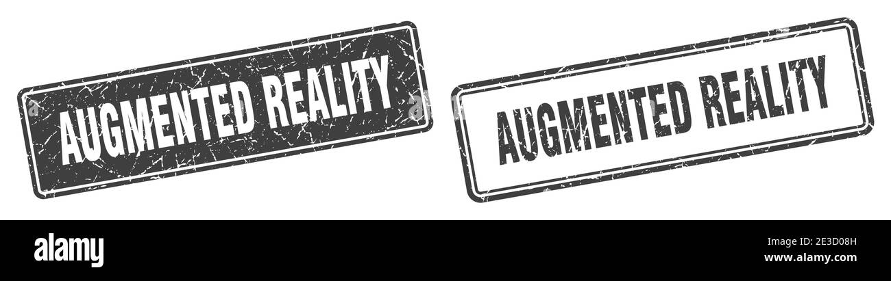 augmented reality square stamp. augmented reality grunge sign set Stock ...