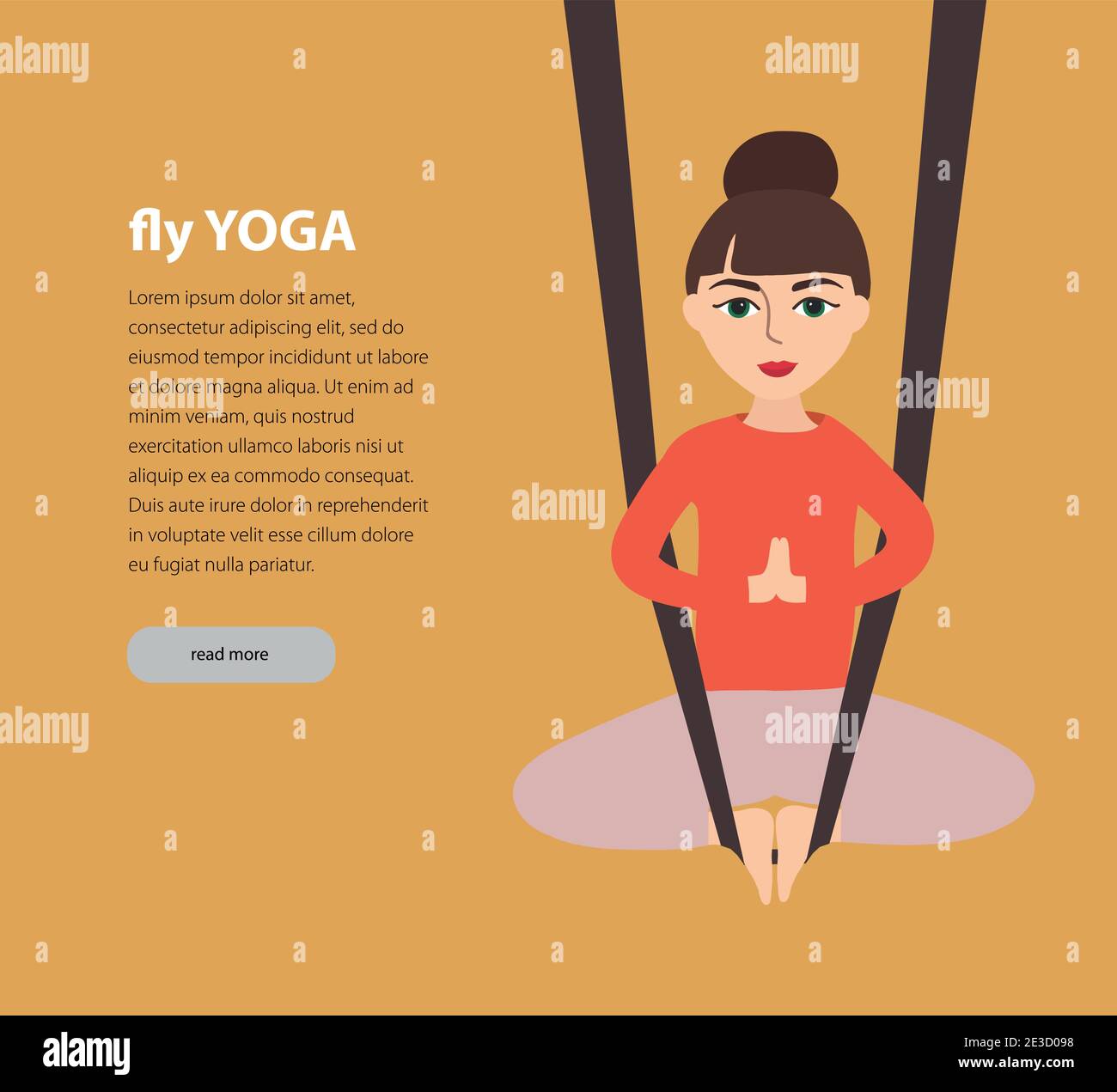 Fly yoga. Girl in the lotus position on red background . woman in ...