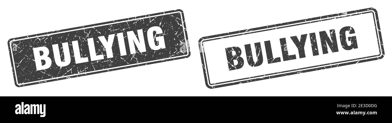 bullying square stamp. bullying grunge sign set Stock Vector Image ...