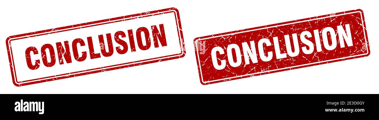conclusion square stamp. conclusion grunge sign set Stock Vector Image ...