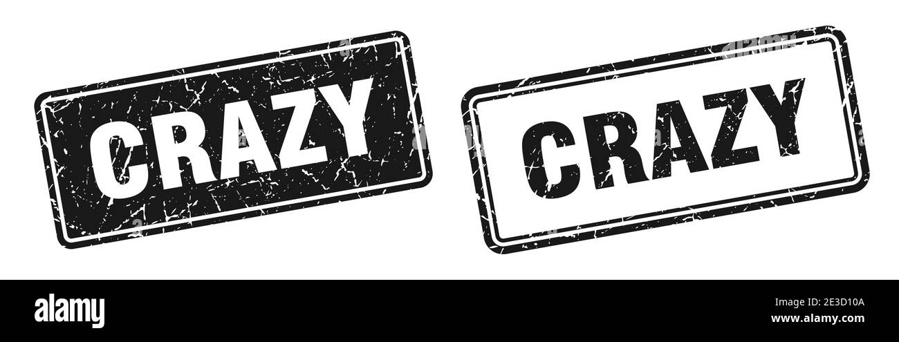 crazy square stamp. crazy grunge sign set Stock Vector Image & Art - Alamy