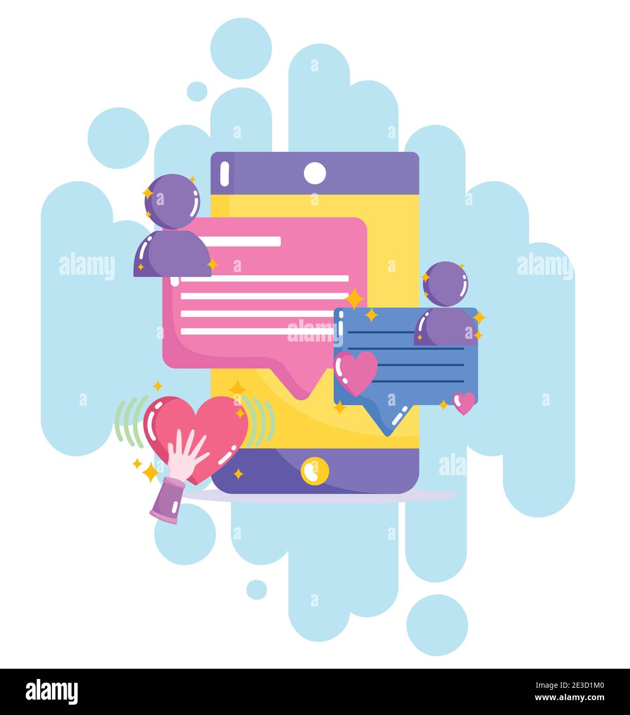 social media smartphone message chat text connection vector ...