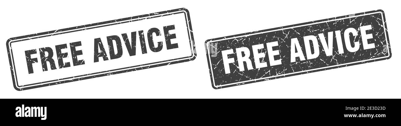 free advice square stamp. free advice grunge sign set Stock Vector ...
