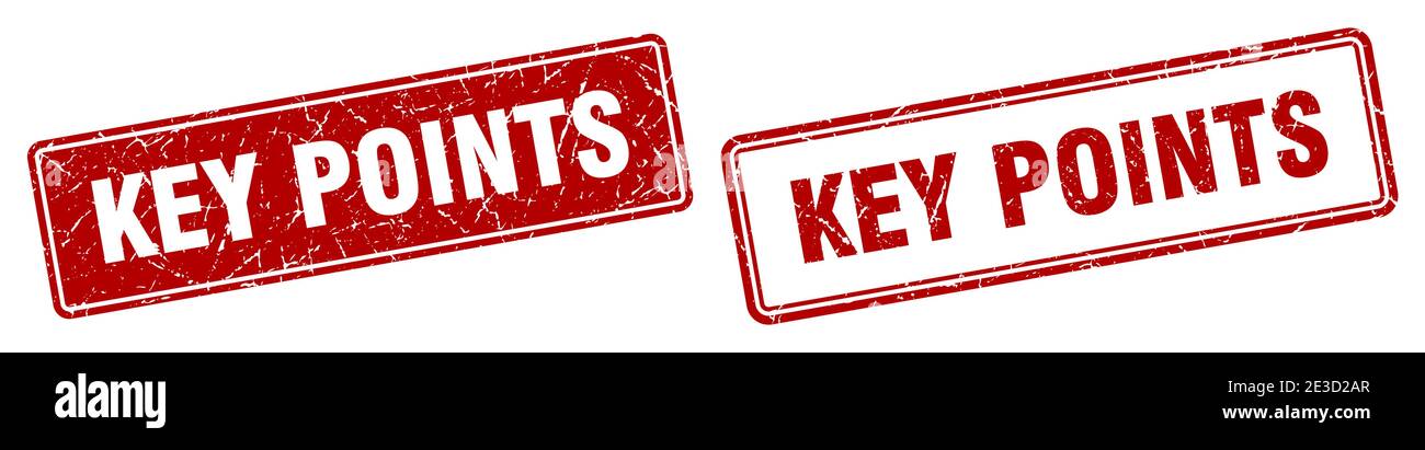 key points square stamp. key points grunge sign set Stock Vector Image ...