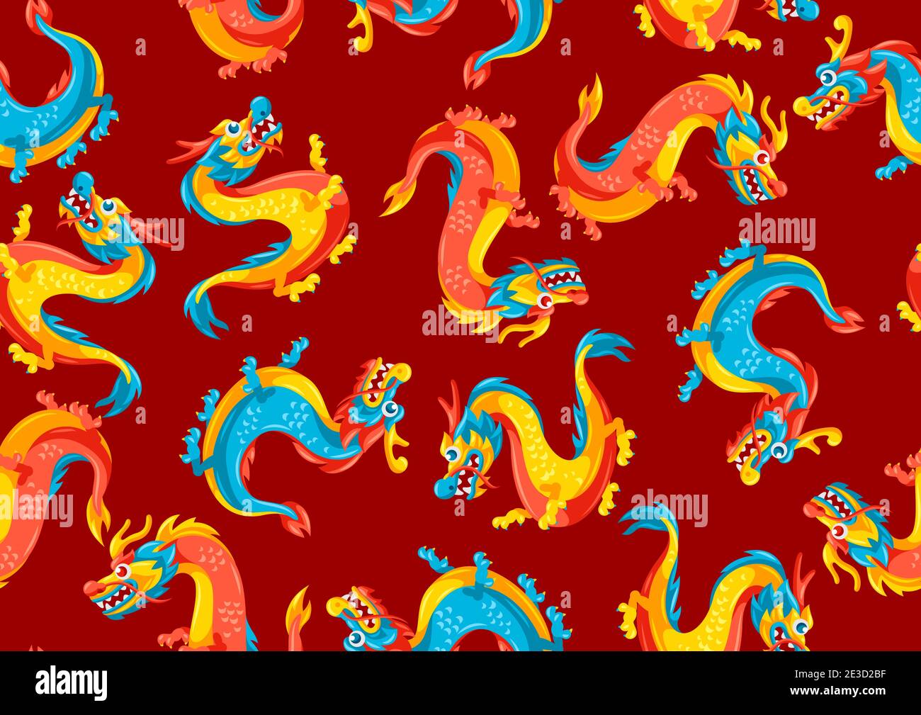 Seamless pattern with Chinese dragons Stock Vector Image & Art - Alamy