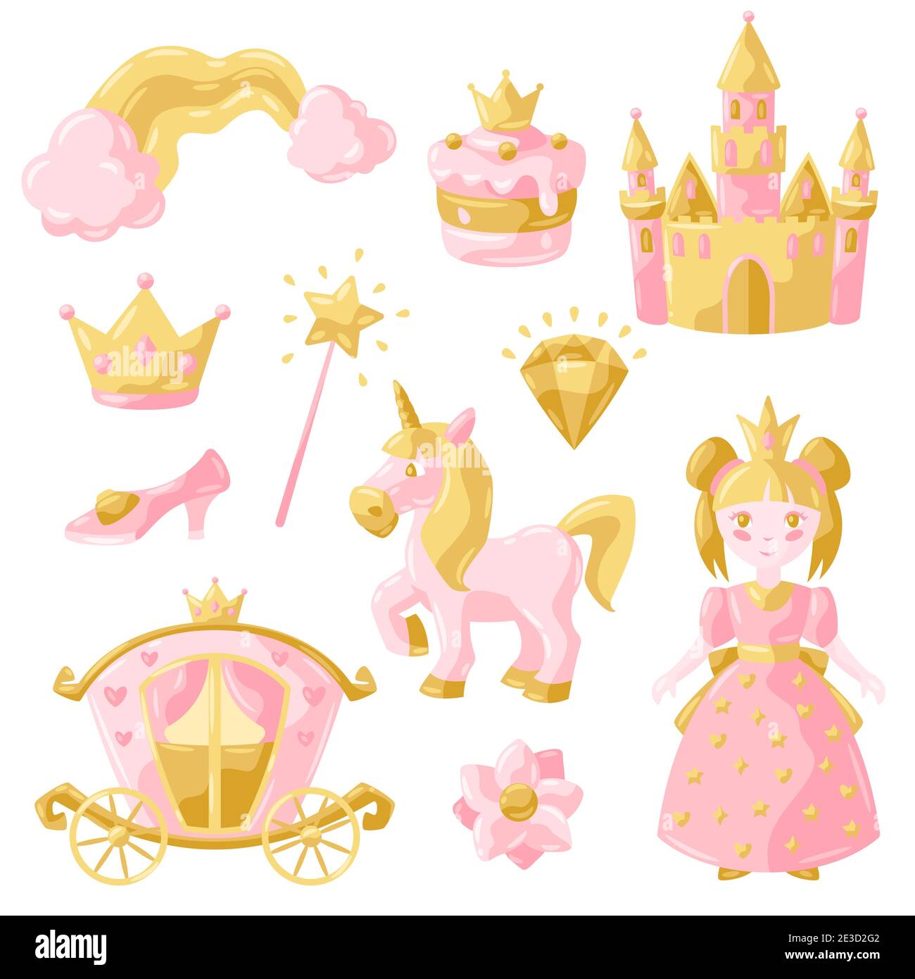 Princess party items set Stock Vector Image & Art - Alamy